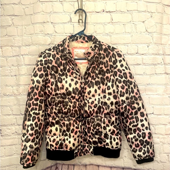 Justice | Jackets & Coats | Justice Girls Pink Leopard Print Coat ...